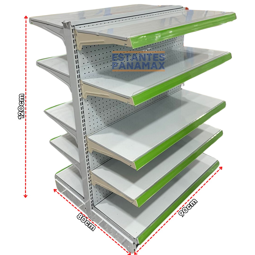 Góndola de Fondo Perforado para Ante Caja Color Blanco 5 Niveles 1.20m ...