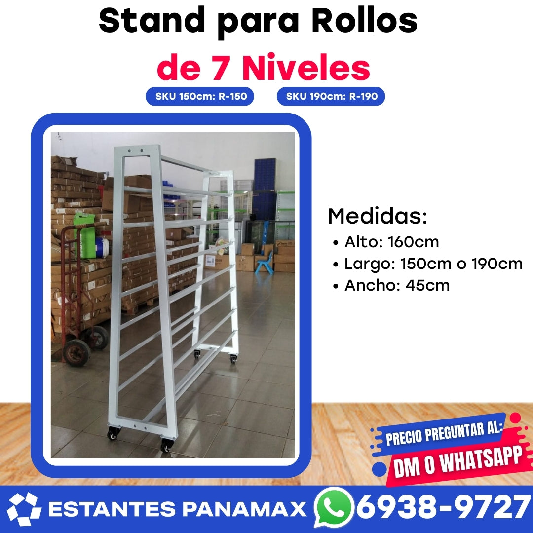 Estante para Rollos de 7 Niveles de 150cm (R-150) & 190cm (R-190 ...